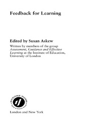Feedback For Learning - 1st Edition - Susan Askew - Routledge Book