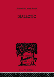 Dialectic - 1st Edition - Mortimer J. Adler - Routledge Book