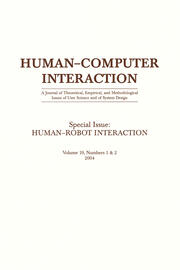 Human-robot Interaction: A Special Double Issue of human-computer Inte