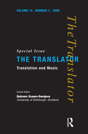 Translation and Music - 1st Edition - Sebnem Susam-Sarajeva - Routledg
